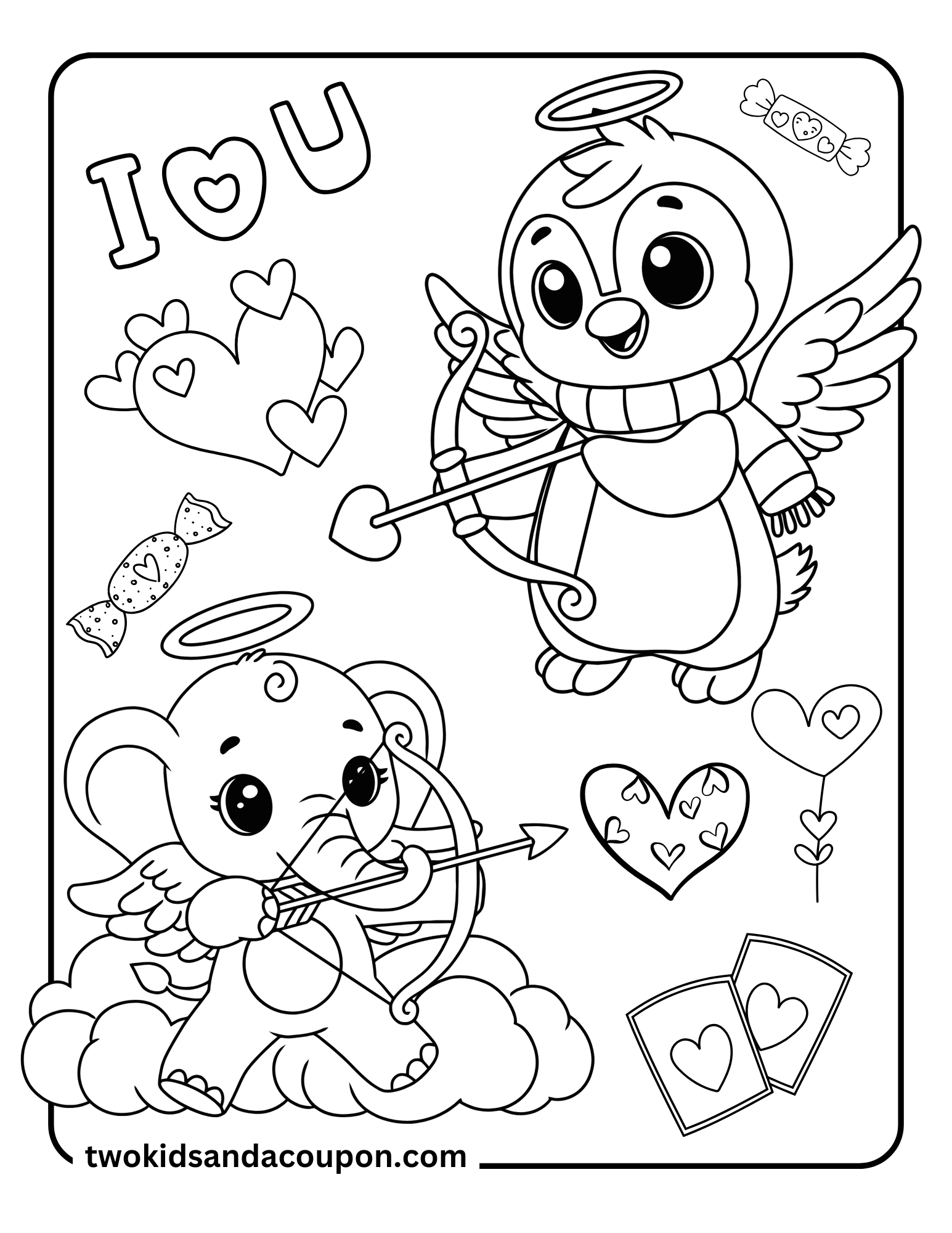 7 Printable Cute Cupid Coloring Pages