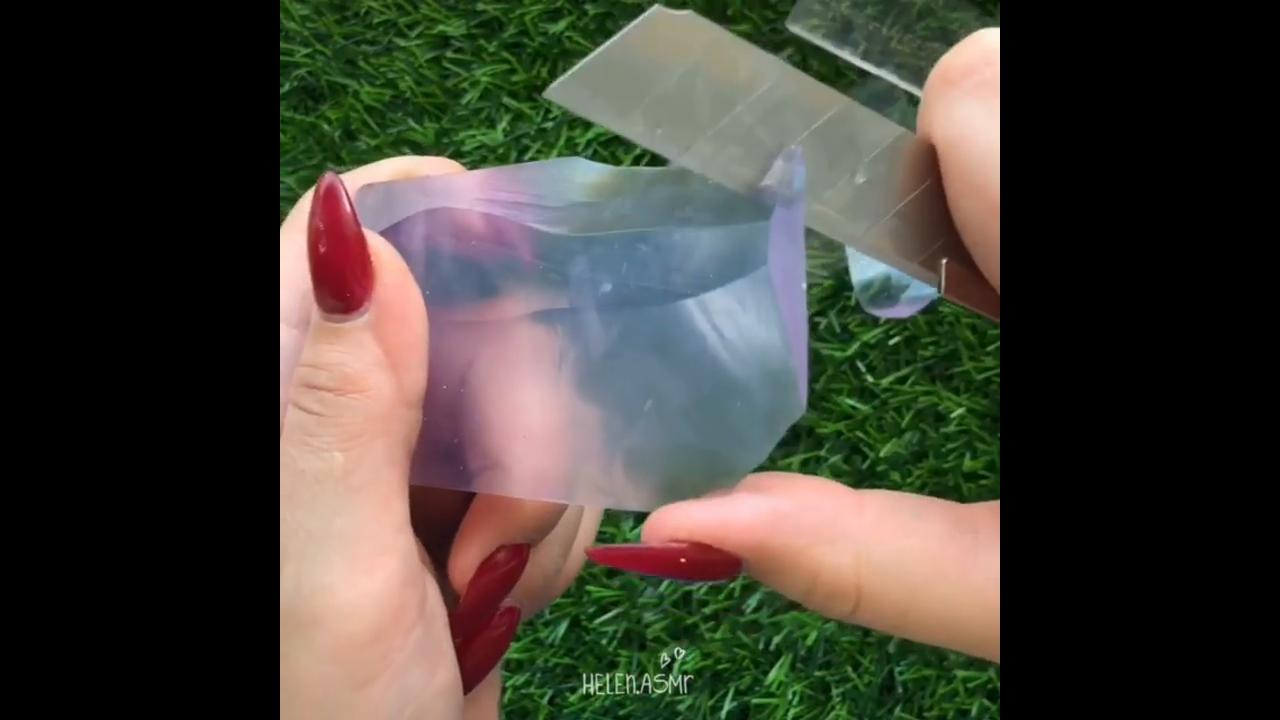 Satisfying Glittered Clear Bar Soap Shredding