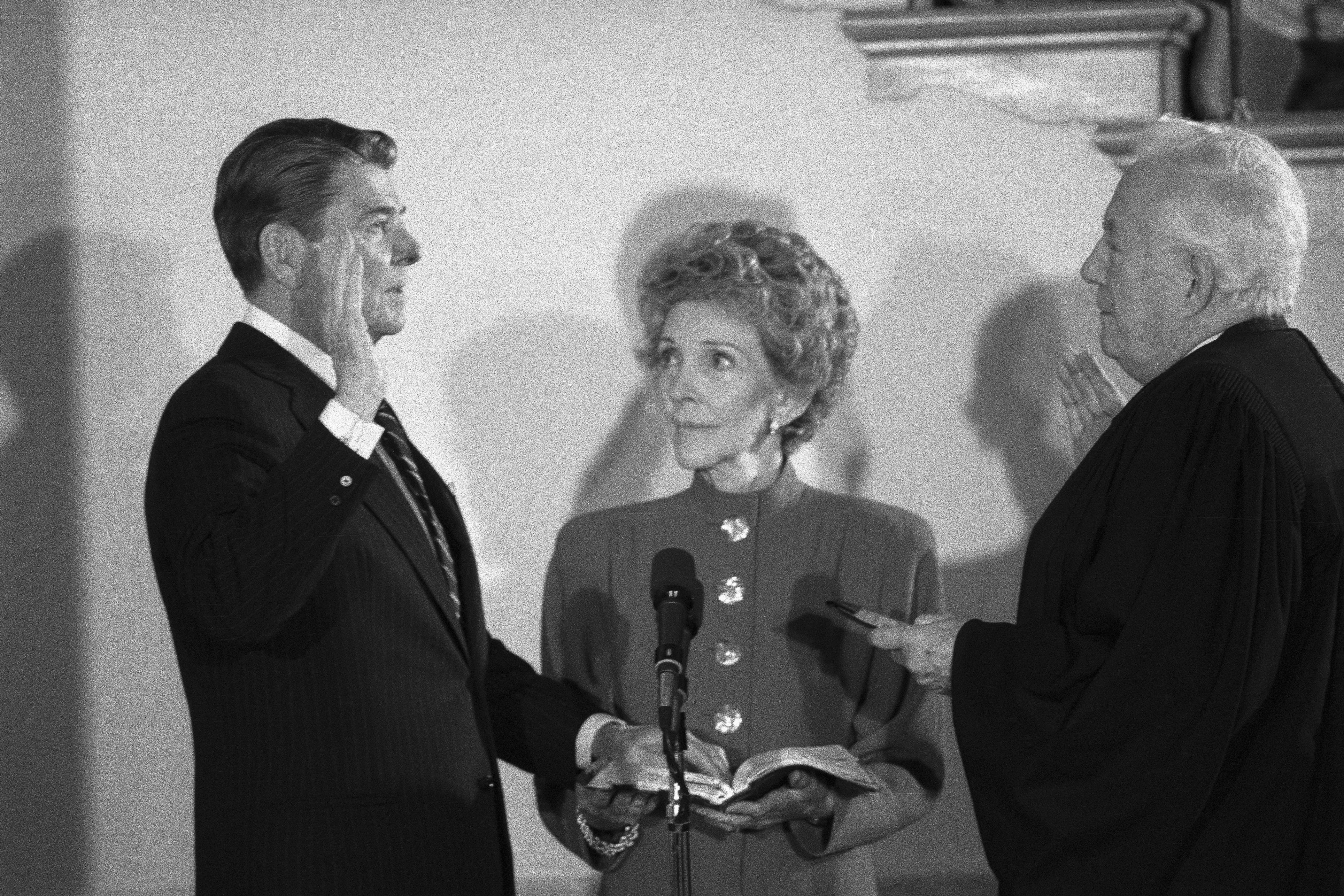 What is the 40-year oath factor that Trump and Ronald Reagan have in common