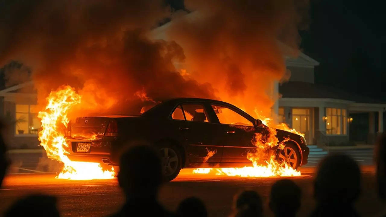Noida man sets himself on fire in car outside wedding venue of ex-lover ... Noida man sets himself on fire in car outside wedding venue of ex-lover ...