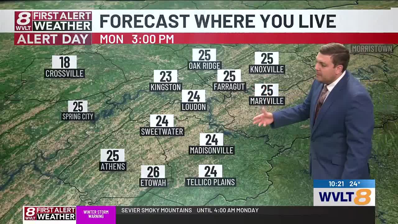 Snow winds down overnight as Arctic air moves in for the week ahead