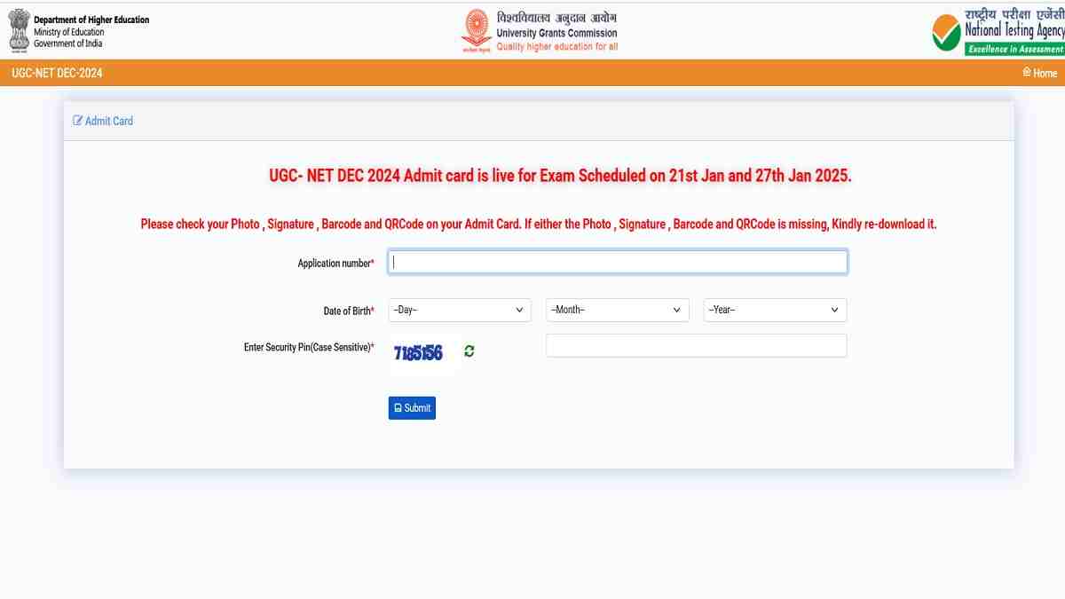 UGC NET Admit Card 2024 out at ugcnet.nta.ac.in for January 21 and 27 ...
