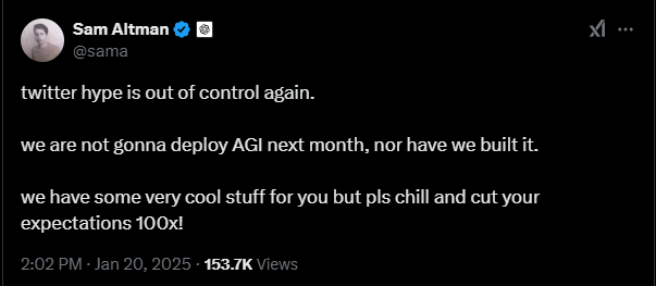 Sam Altman declares AGI is just Twitter hype and they have not even ...