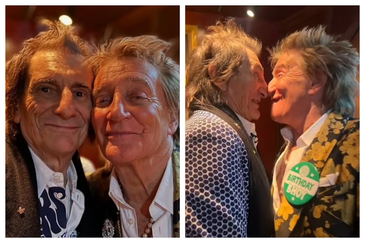 Ronnie Wood and Sir Rod Stewart's 80th birthday reunion sparks fan ...