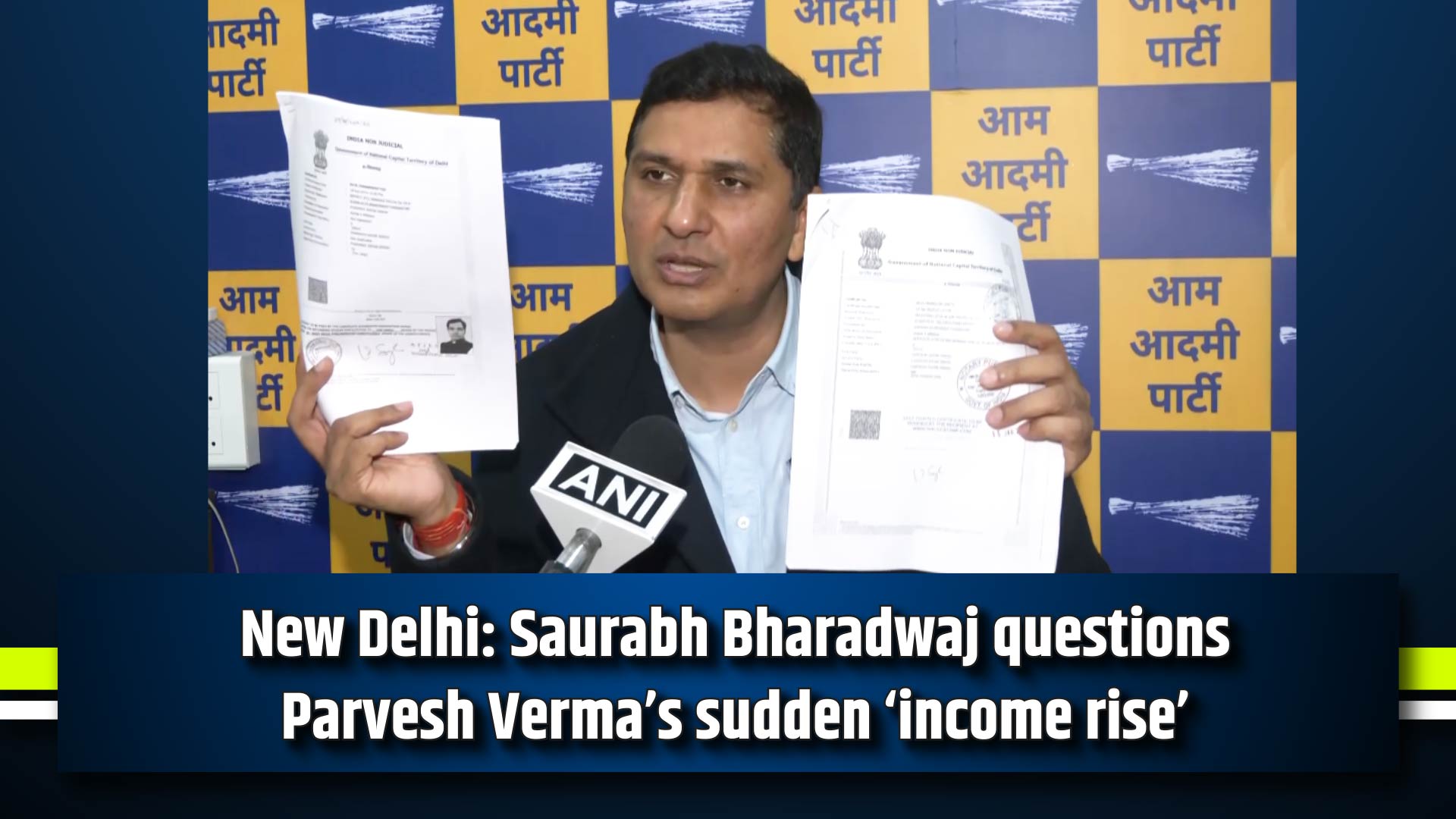 New Delhi: Saurabh Bharadwaj questions Parvesh Verma’s sudden ‘income rise’