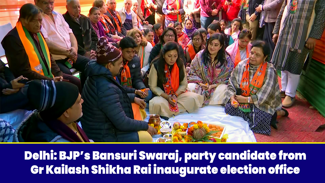Delhi: BJP’s Bansuri Swaraj, party candidate from Gr Kailash Shikha Rai ...