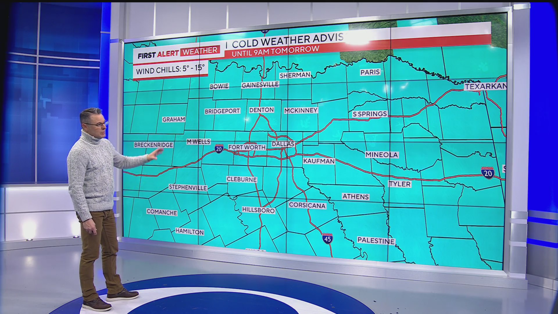 Cold weather advisory in effect for North Texas through Tuesday morning
