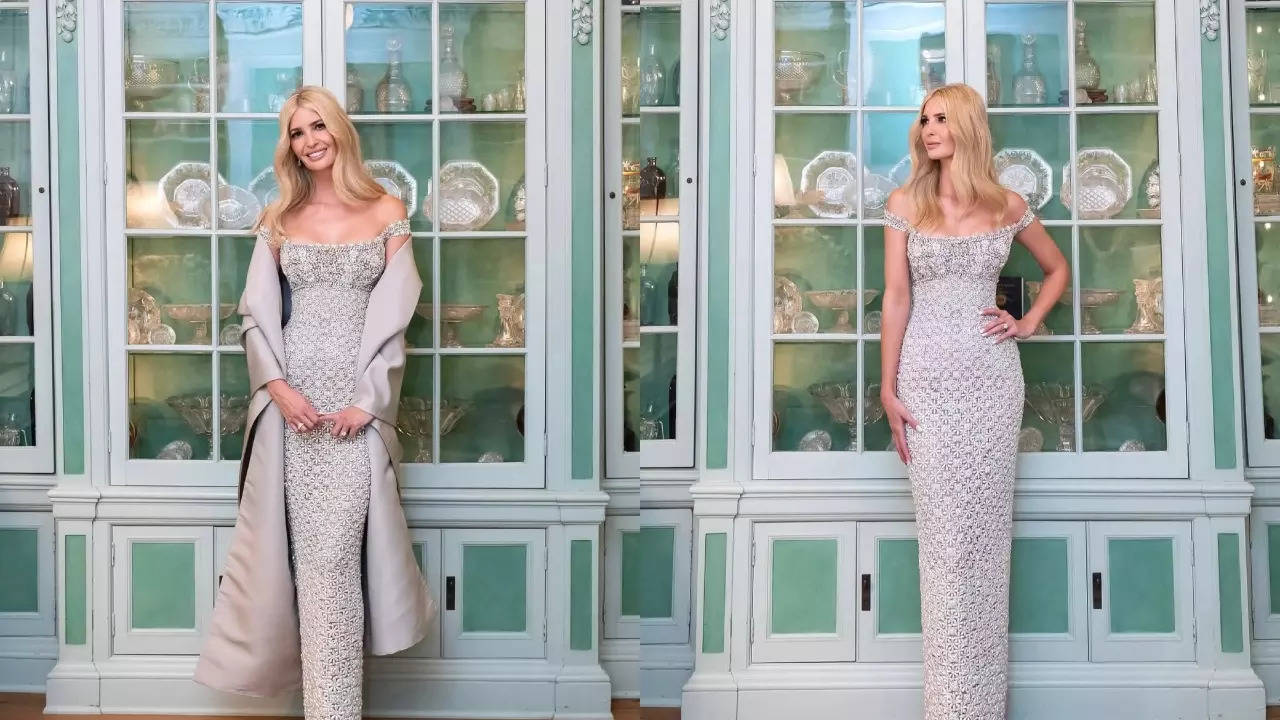 Ivanka Trump is a ‘Pearl Princess’ in an Oscar de la Renta beaded gown ...
