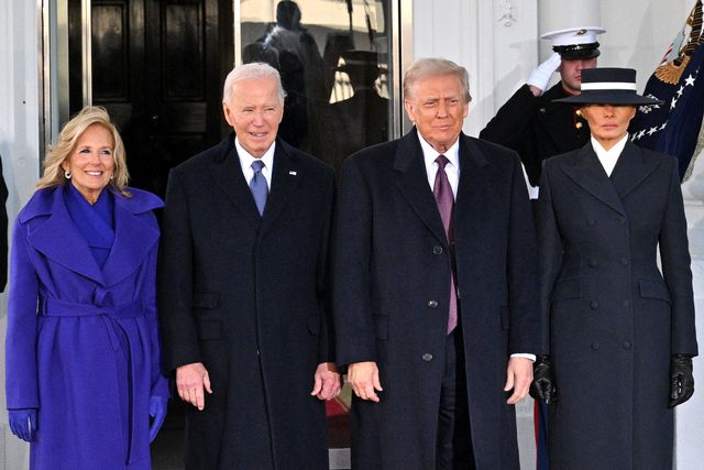 Bidens Bring Donald and Melania Trump to the White House for Tea Before ...