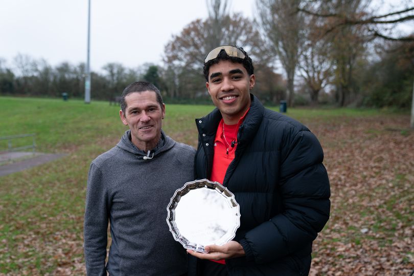 Athletics coach thrilled to present 400m prodigy Sam Reardon with prize ...