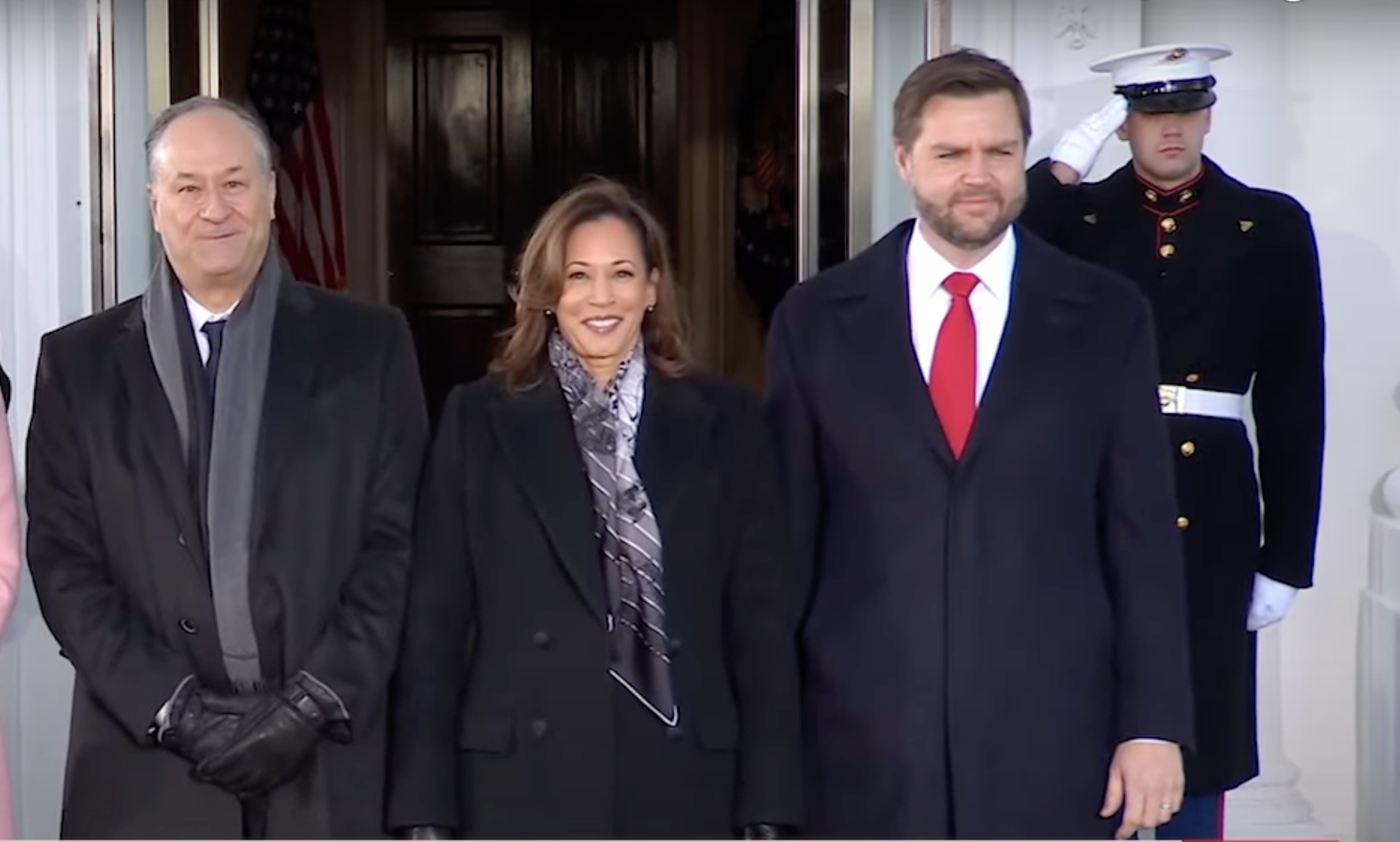 Kamala Harris And Doug Emhoff Welcome JD And Usha Vance To The White ...