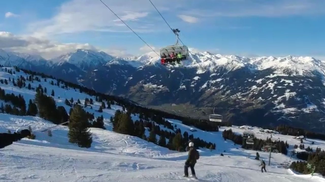 Out-of-control skier leg-sweeps multiple people standing in his path