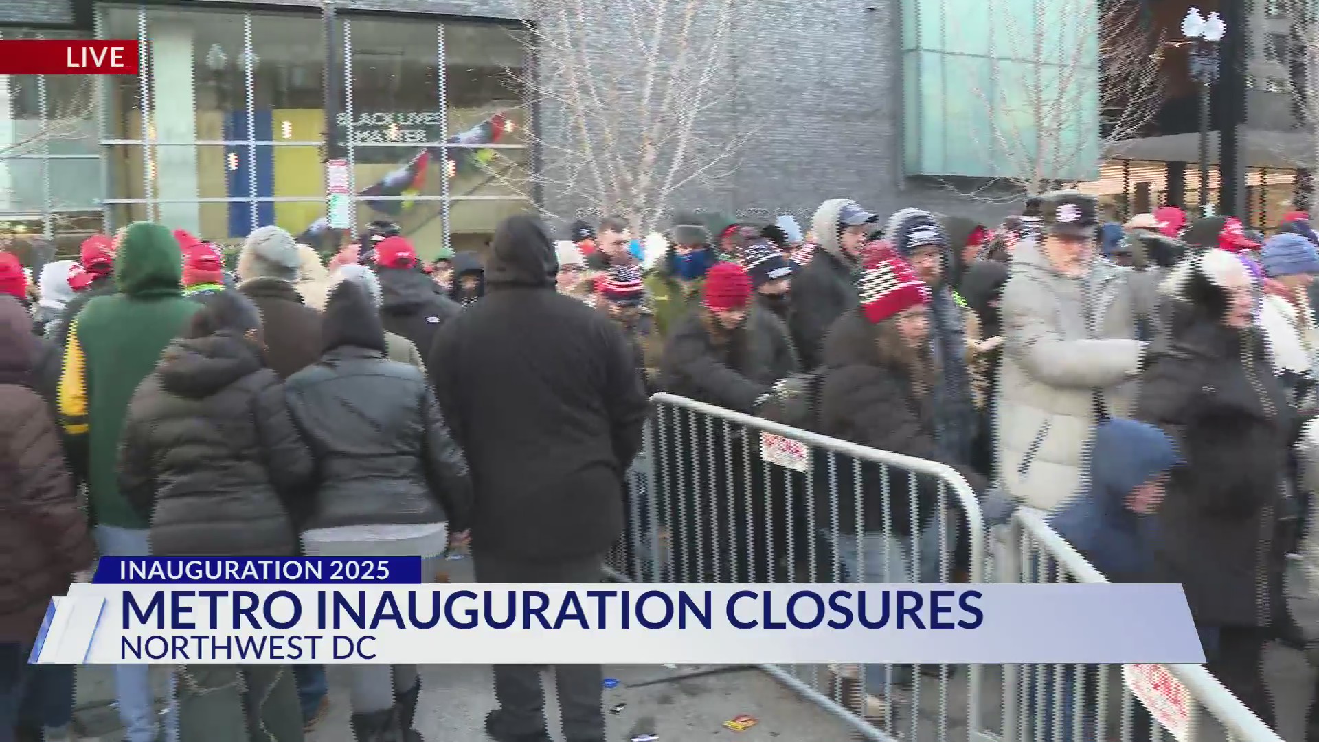 Hundreds outside of Capital One Arena ahead of Trump inauguration