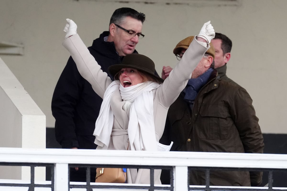 Geri Halliwell-Horner and husband celebrate victory at the races
