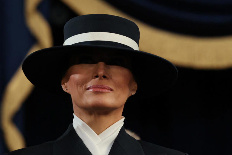 Donald Trump jokes about Melania Trump's hat during Inauguration Day ...