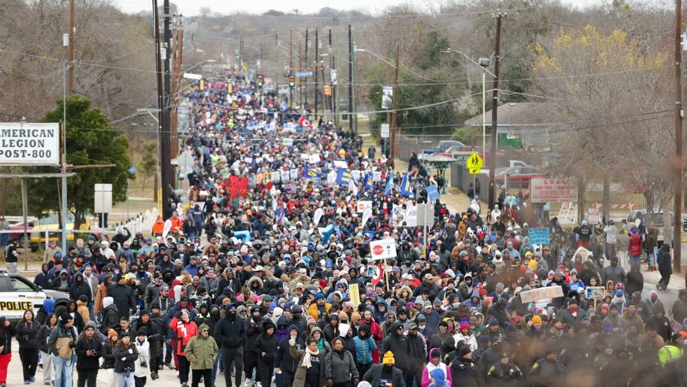 San Antonio's MLK March draws over 100,000 people despite bitter cold temps