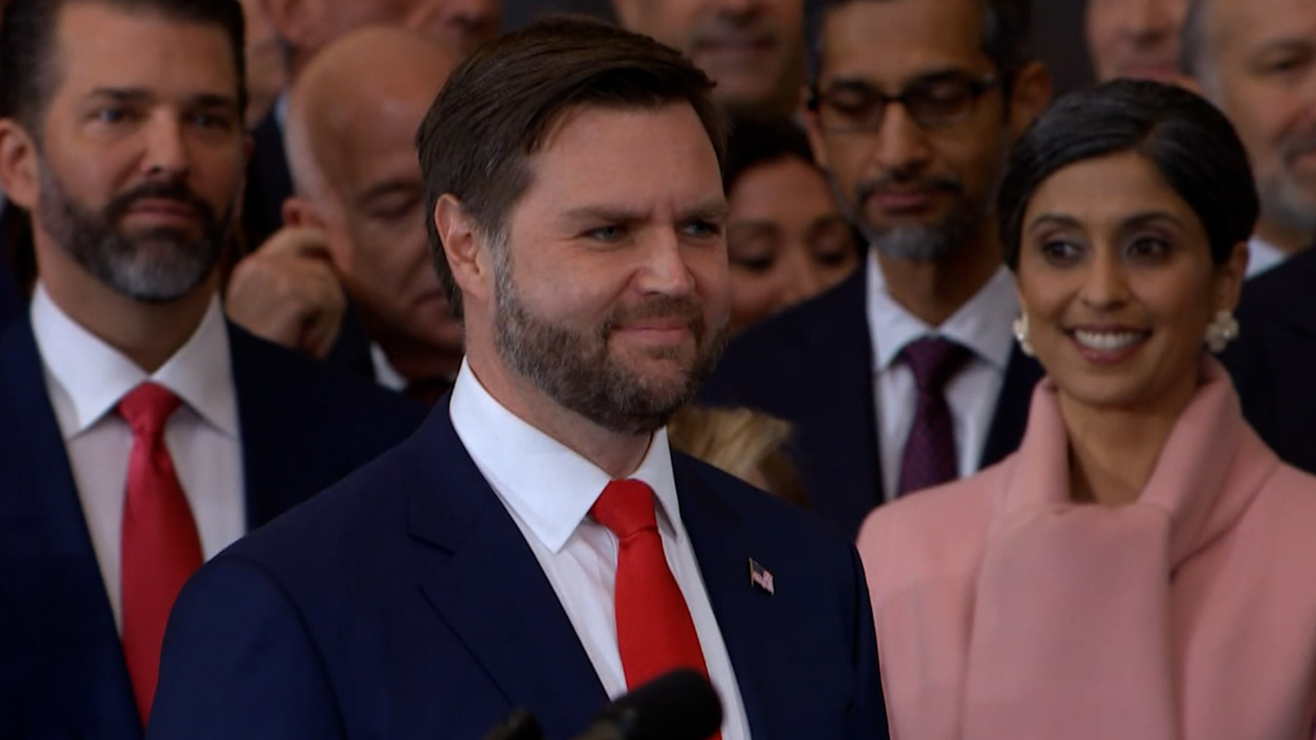 Vice President-elect J.D. Vance arrives at Trump inauguration