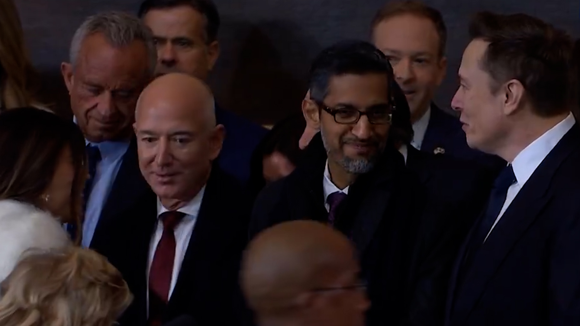Tech Leaders Musk, Zuckerberg, Bezos, And Pichai Arrive For Inauguration