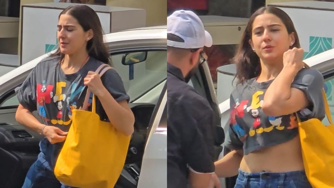 Sara Ali Khan brings playful vibes to street style with Mickey Mouse crop top and cargo jeans