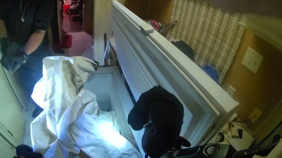 Video: Las Vegas police finding woman’s body in freezer