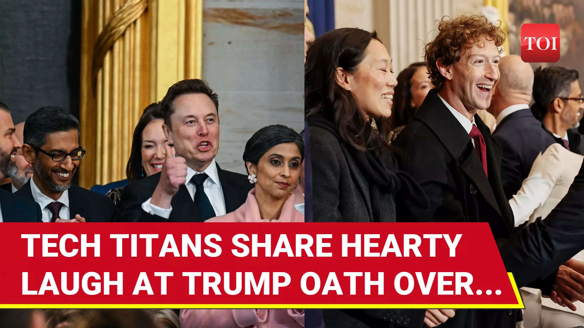 Trump Oath: Musk's Fun Moment With India’s Sundar Pichai | Tech Titans ...