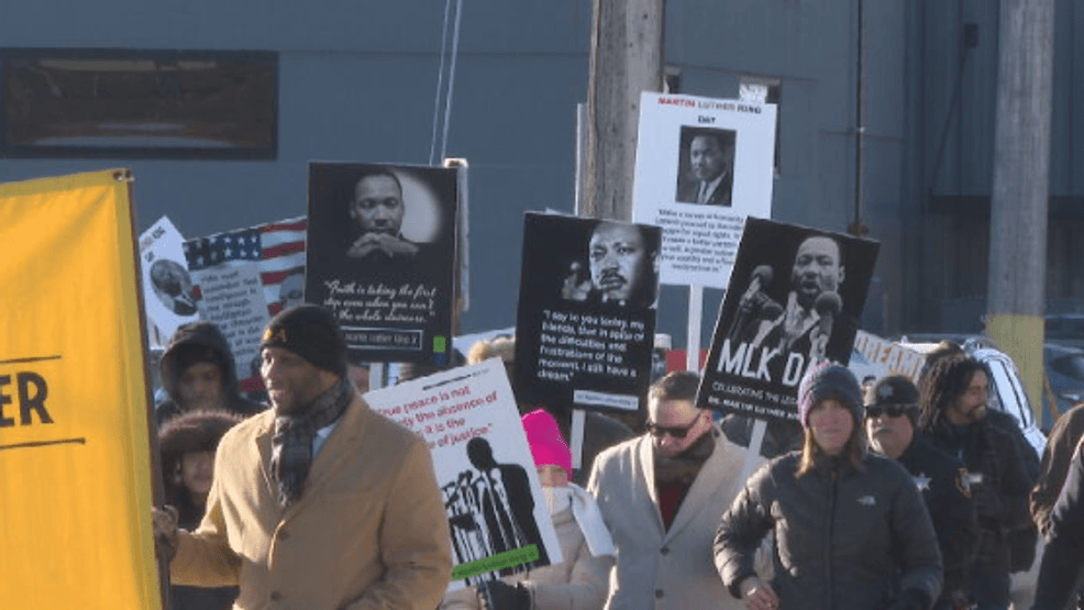 Cold doesn't stop dozens of people in doing the MLK Unity March in Saginaw