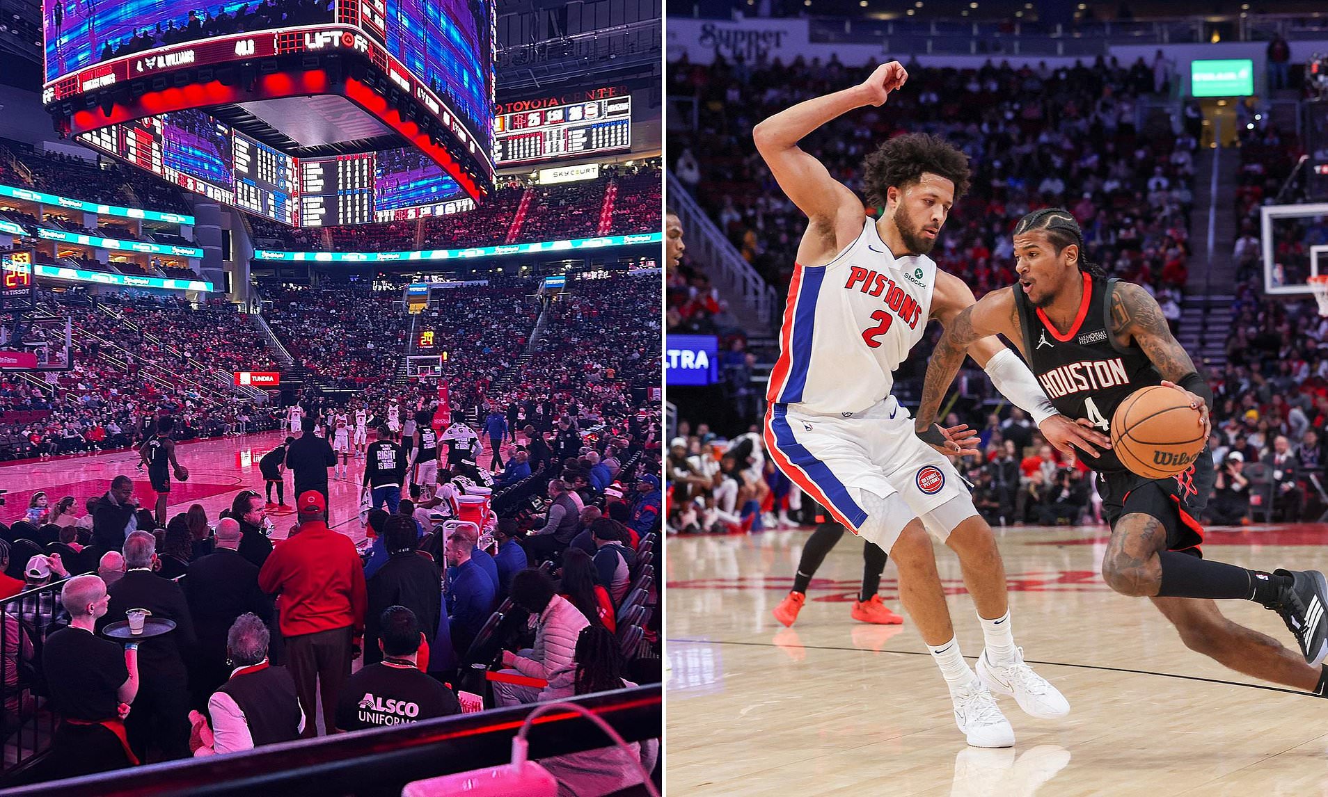 Rockets and Pistons players are left in the dark in Houston as lights ...