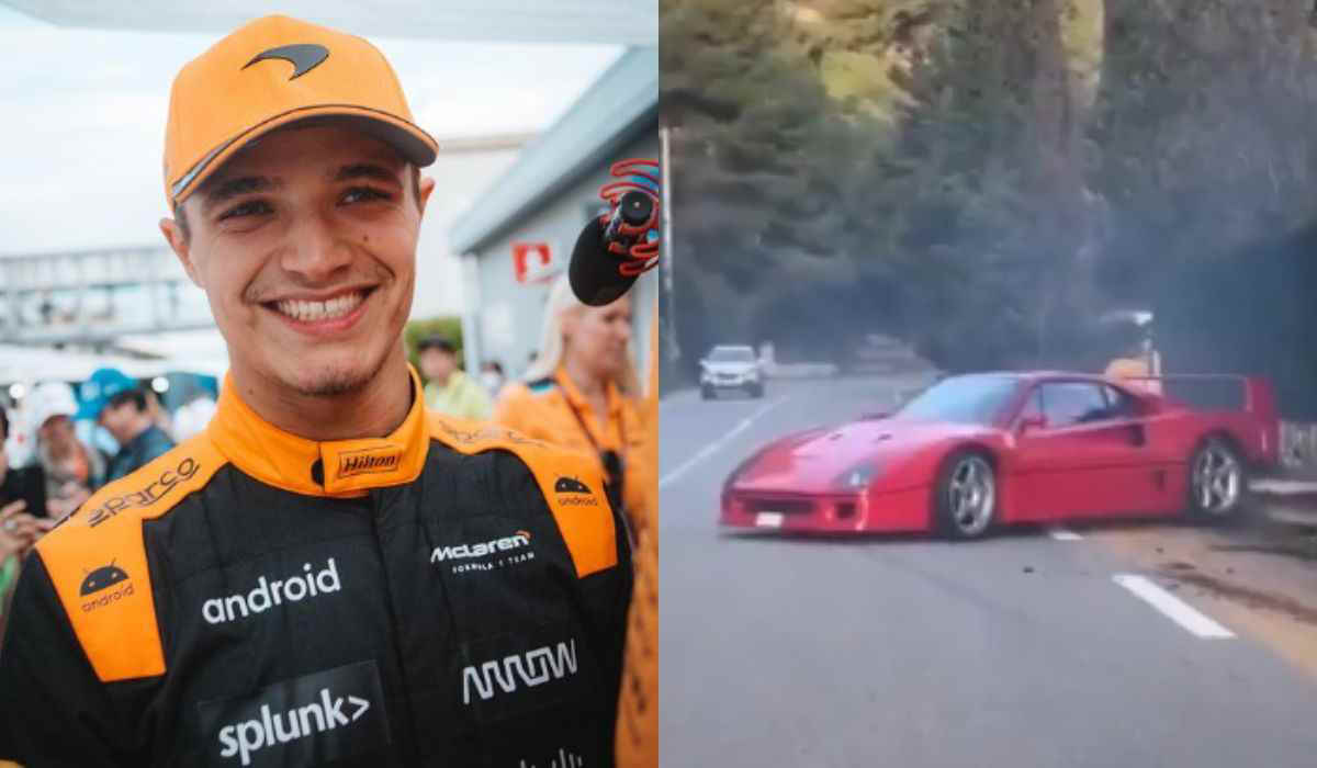 Ferrari F40 de Lando Norris se envolve em acidente em Mônaco Ferrari F40 de Lando Norris se envolve em acidente em Mônaco