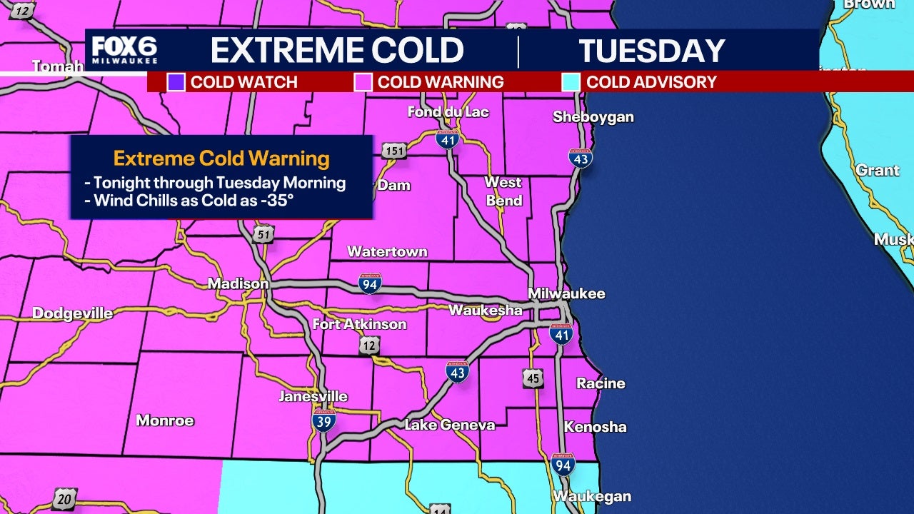 Southeast Wisconsin cold weather advisory and warning; -36° wind chills ...