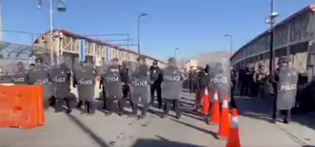 Video Shows Riot Police Amassing at Border As Trump Sworn In