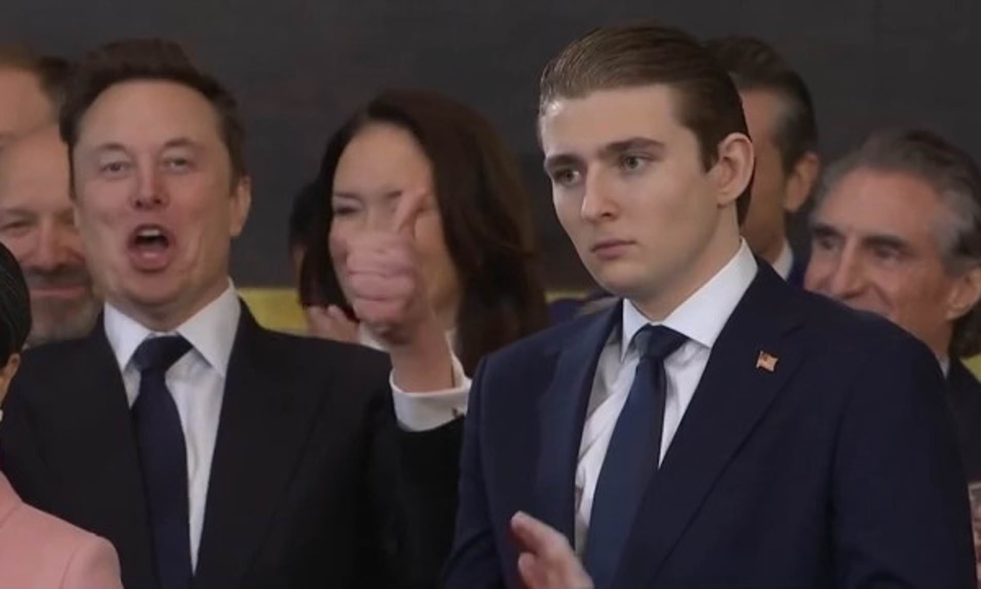 Hilarious video of Elon Musk and Barron Trump at inauguration