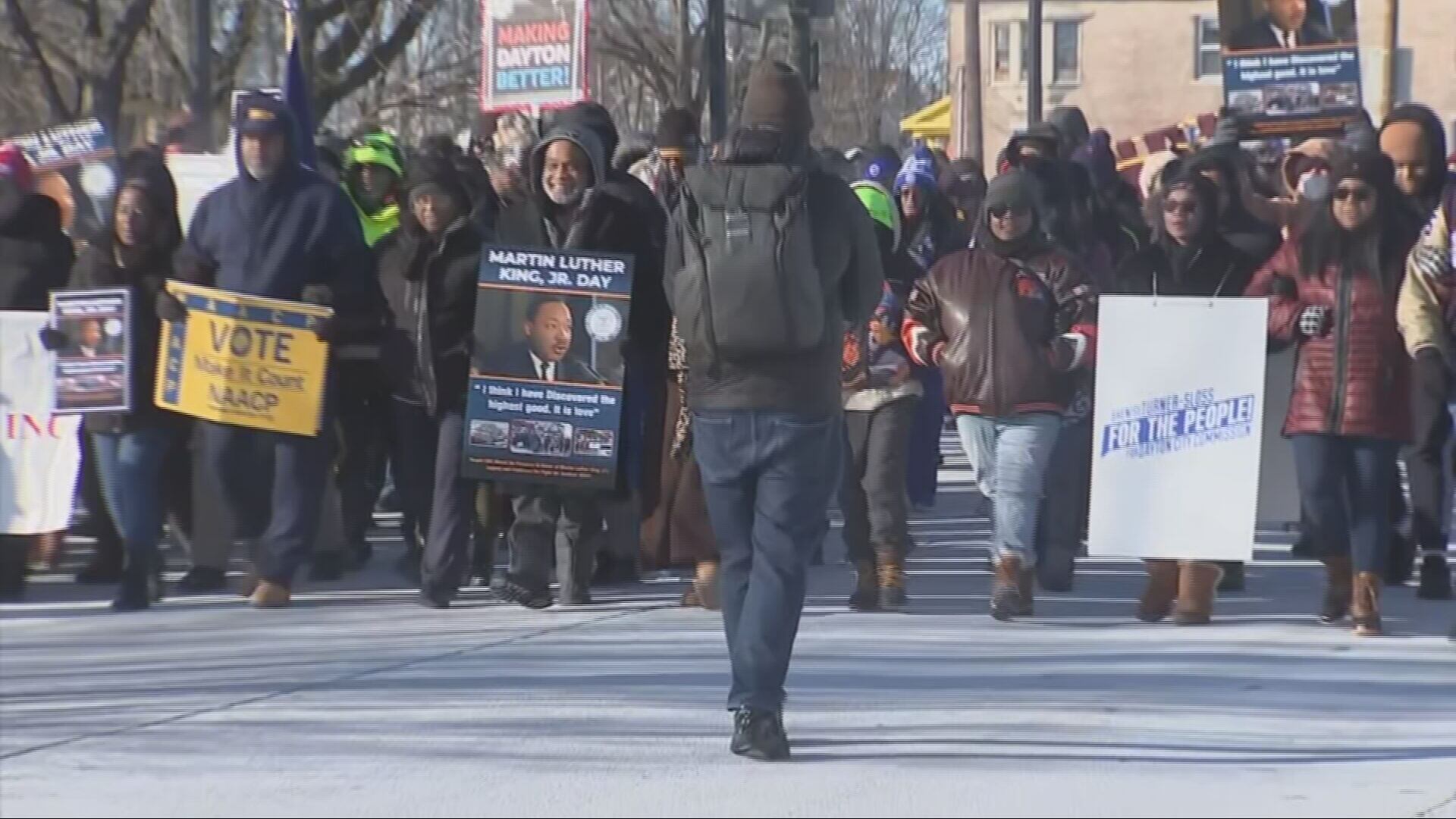 Hundreds of people take part in annual MLK Day march despite cold ...