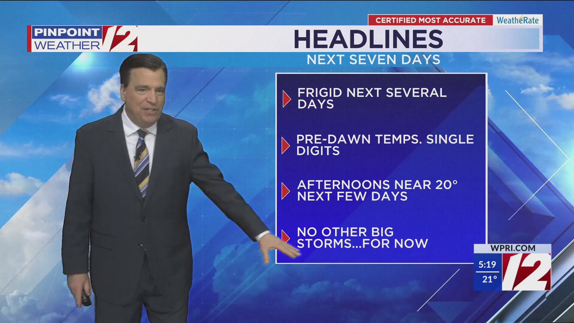 WPRI 12 Weather Now 01/20/24 Frigid Next Several Days