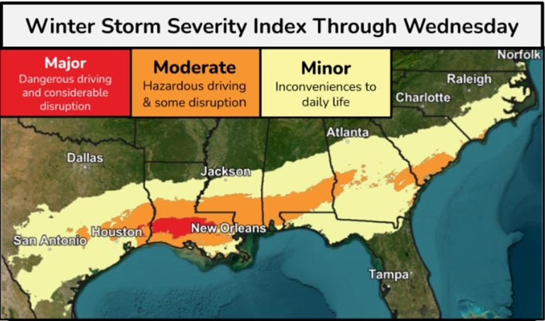 'Rare Winter Storm' Map Shows Where Texas Will Be Hit Hardest