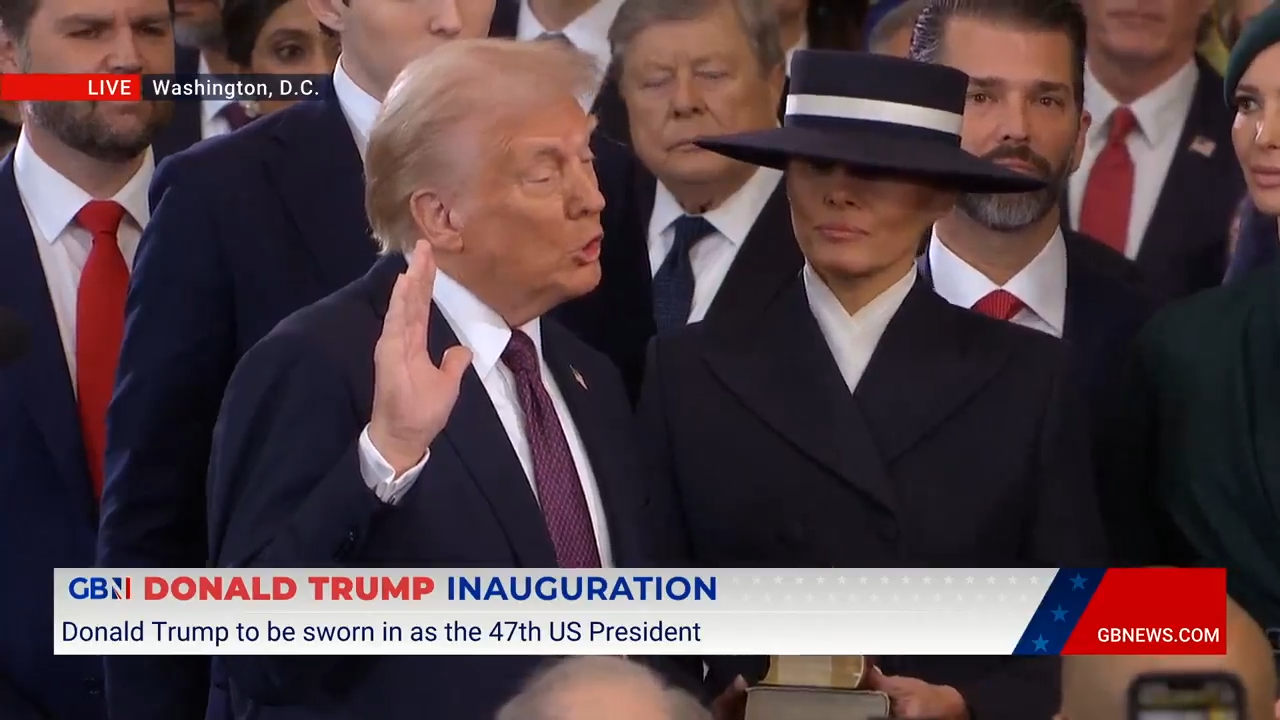 Watch moment Donald Trump takes oath of office to become 47th US president