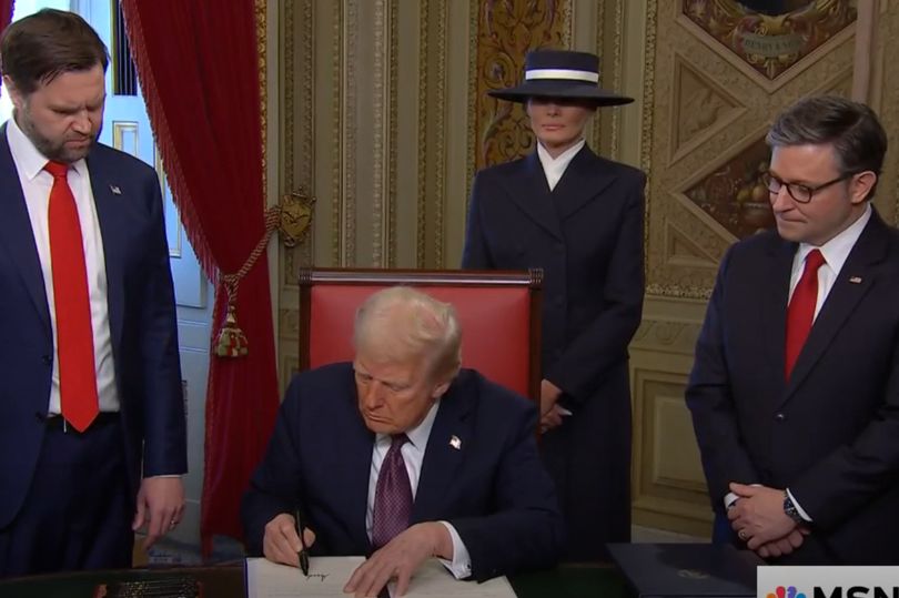 President Trump uses giant Sharpie to sign first executive orders and ...
