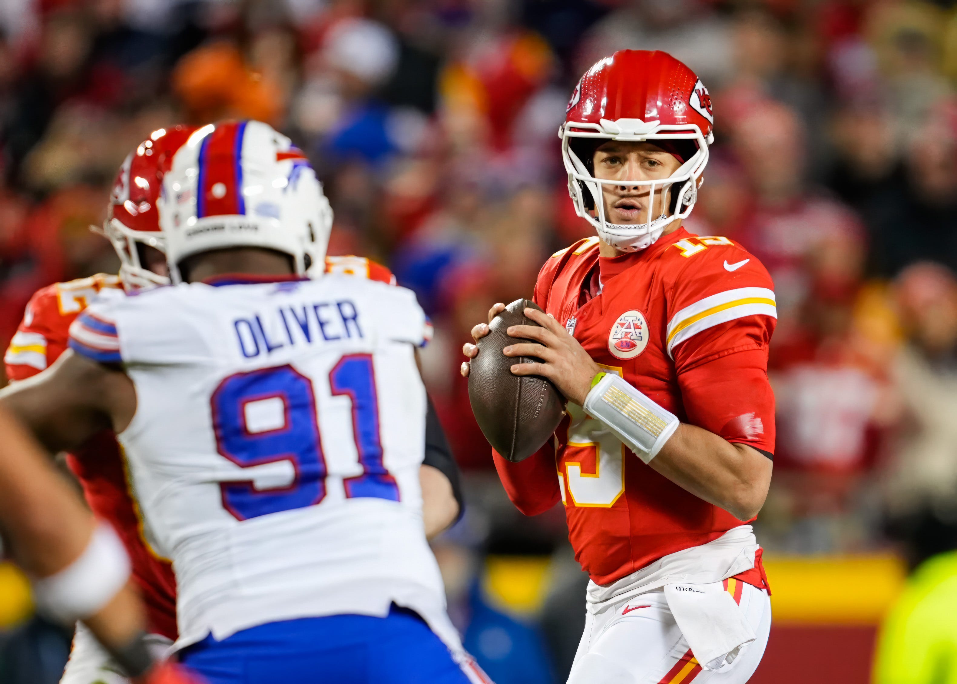 What teams have Patrick Mahomes' Chiefs lost to twice in one season?
