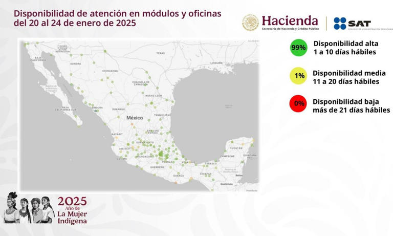 ¿Te urge sacar cita en el SAT? Este es el MAPA de módulos disponibles ...