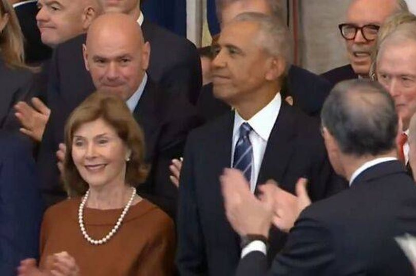 Barack Obama shot 'dirty look' by UFC boss Dana White during Donald ...