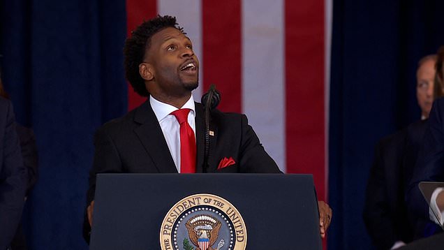 Pastor Lorenzo Sewell gives an impassioned sermon at the inauguration