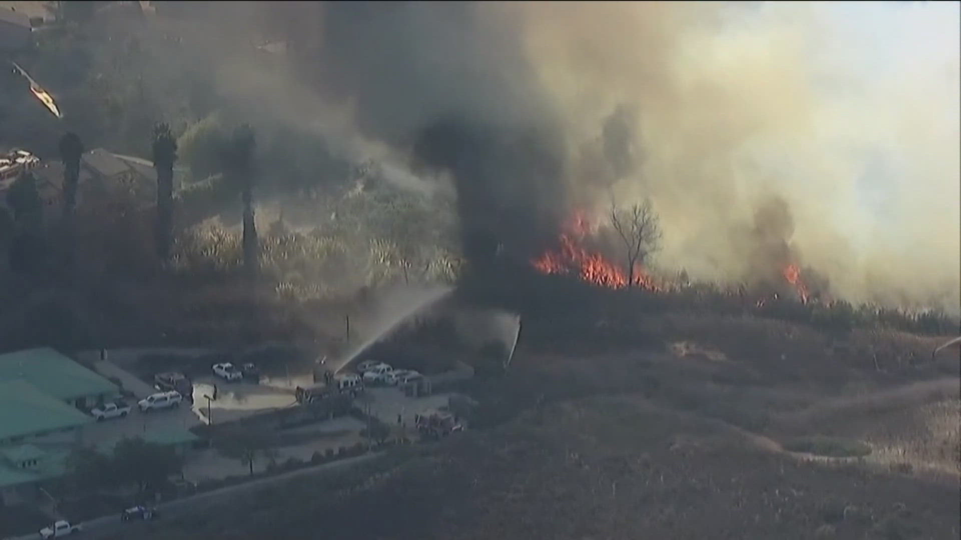 Crews extinguish brush fire in Poway after evacuation orders issued
