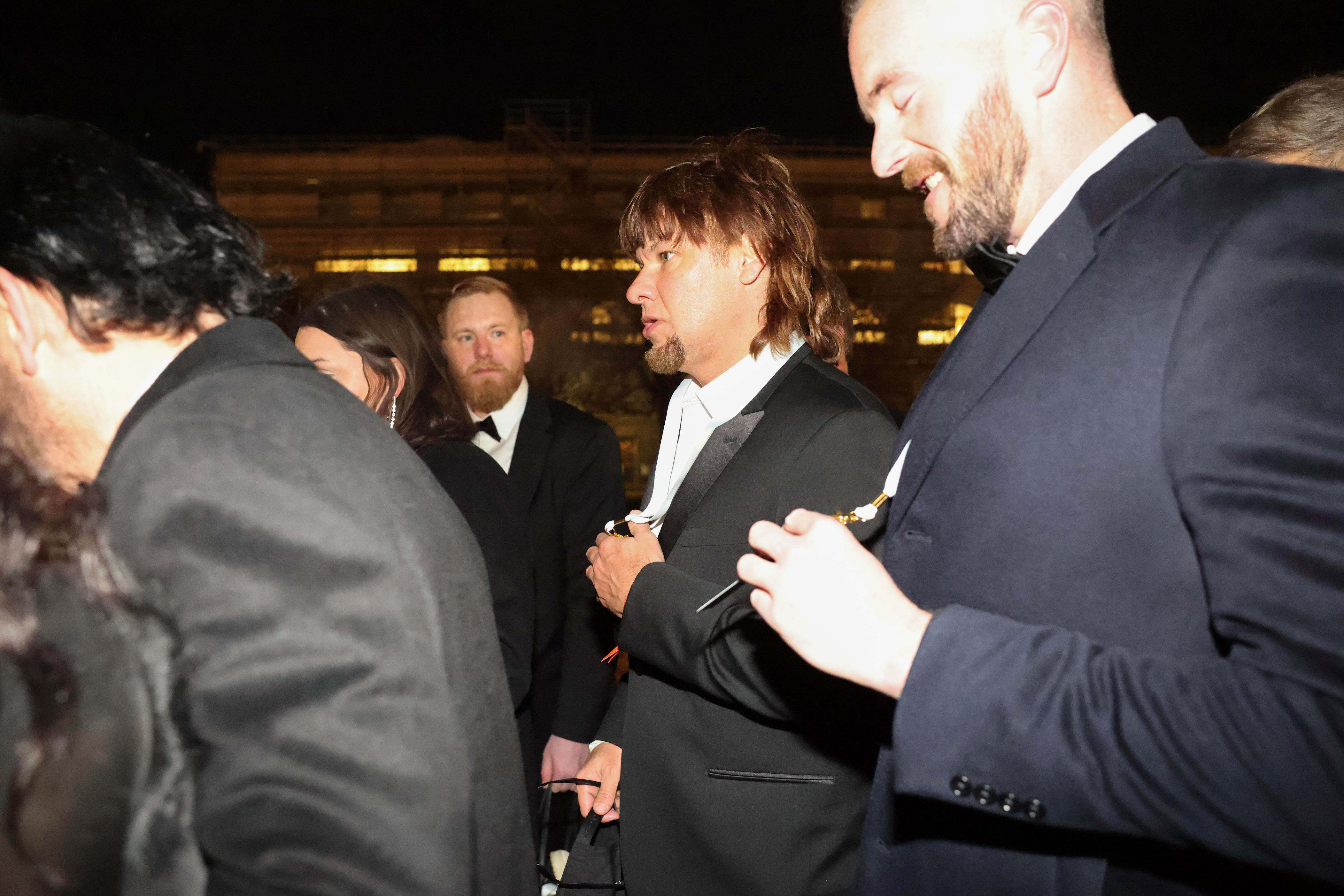 Trump celebrates with supporters at the inaugural balls