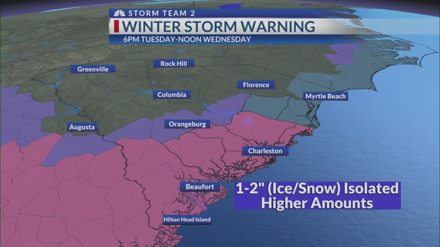 Rob Fowler provides Monday night update on Lowcountry winter storm warning