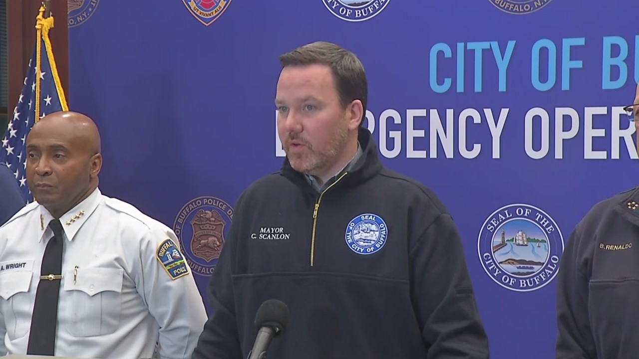 Acting Buffalo Mayor Chris Scanlon speaks ahead of snowstorm