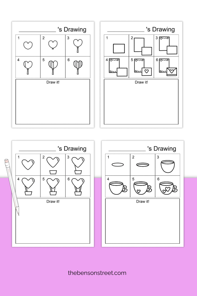Free Printable Valentine Directed Drawings Tutorials