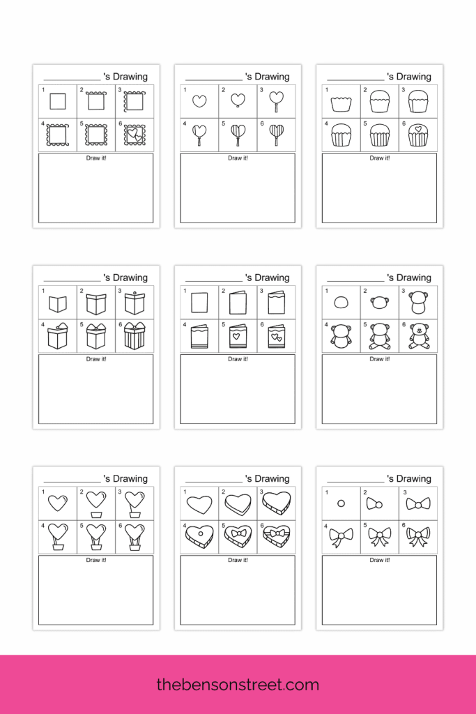 Free Printable Valentine Directed Drawings Tutorials