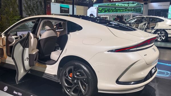 MG iM 5 showcased at Auto Expo 2025. Check range, features and ...