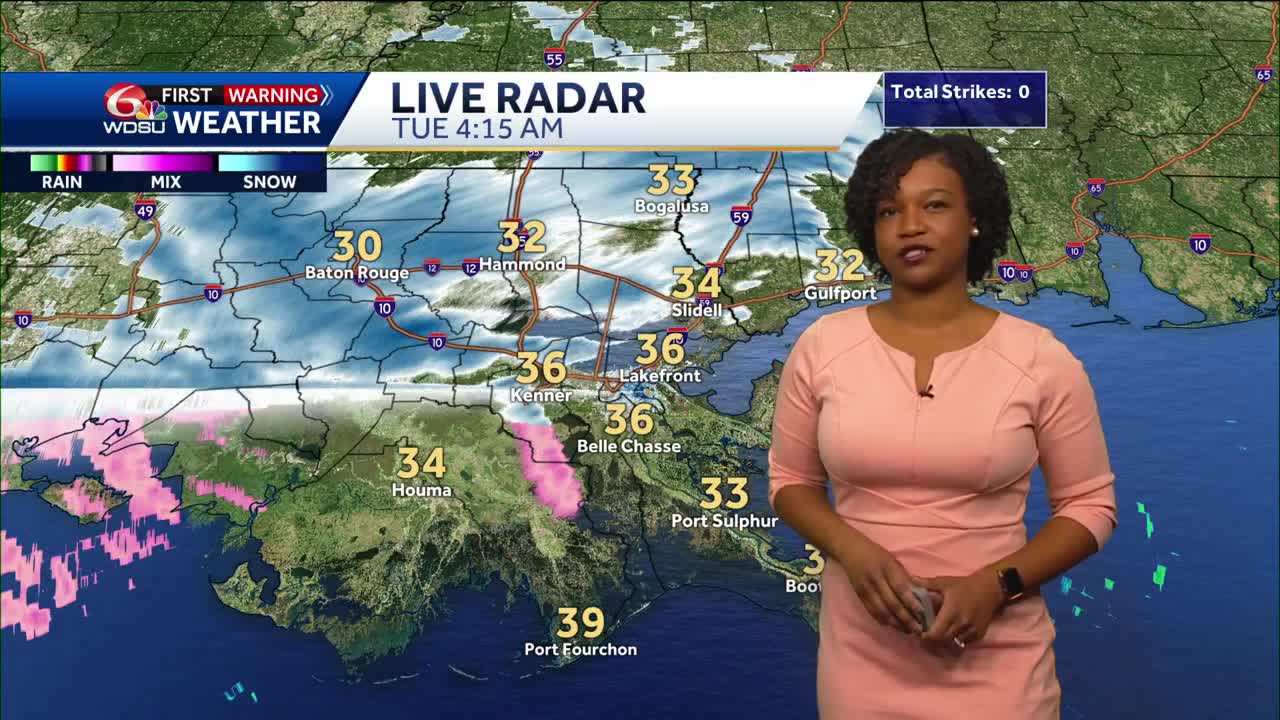 Snow moving in, bitter cold Wednesday morning