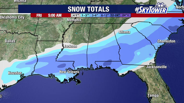 Multiple inches of snow likely in Florida, winter storm warning extends ...