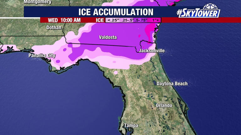Multiple inches of snow likely in Florida, winter storm warning extends ...